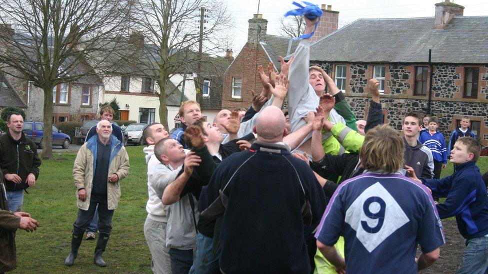 Story of historic Scottish Borders ba' games celebrated - BBC News