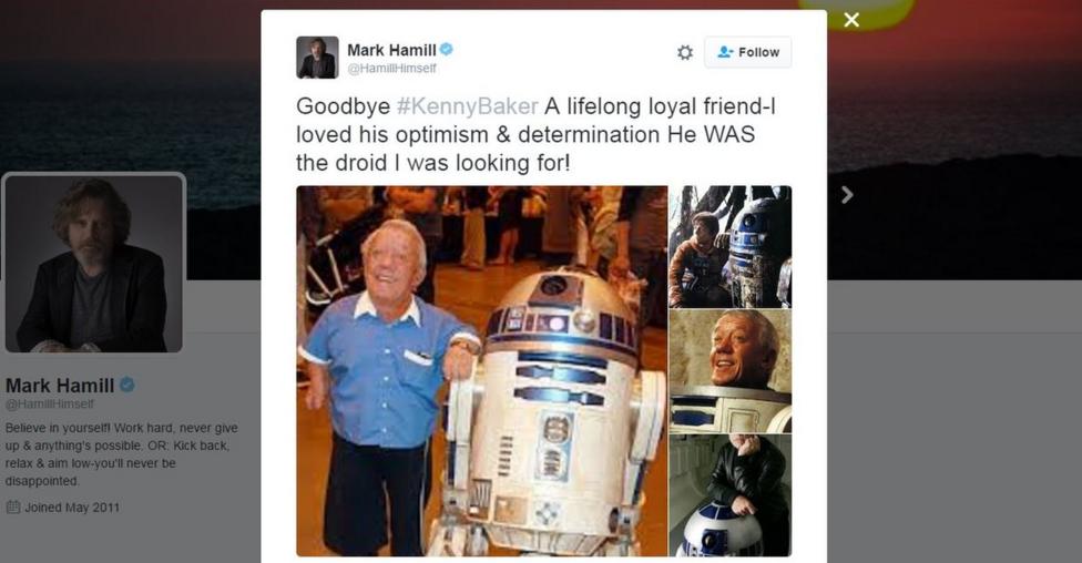 Kenny Baker, Star Wars R2-D2 actor, dies aged 81 - BBC News