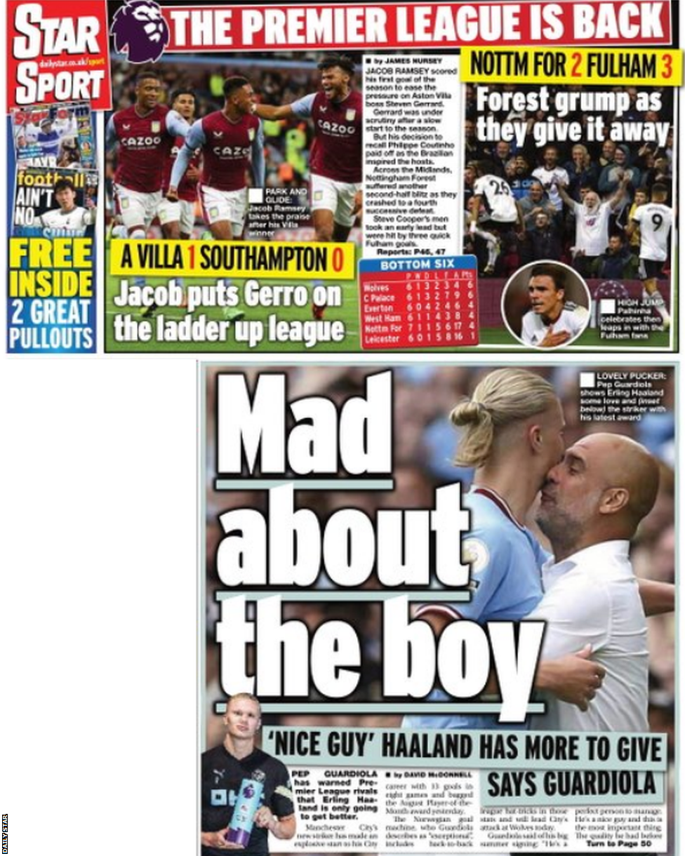 Saturday's back pages - BBC Sport