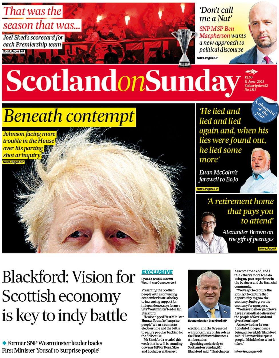 Sunday's papers: 'Johnson will be back' and health board spy row - BBC News