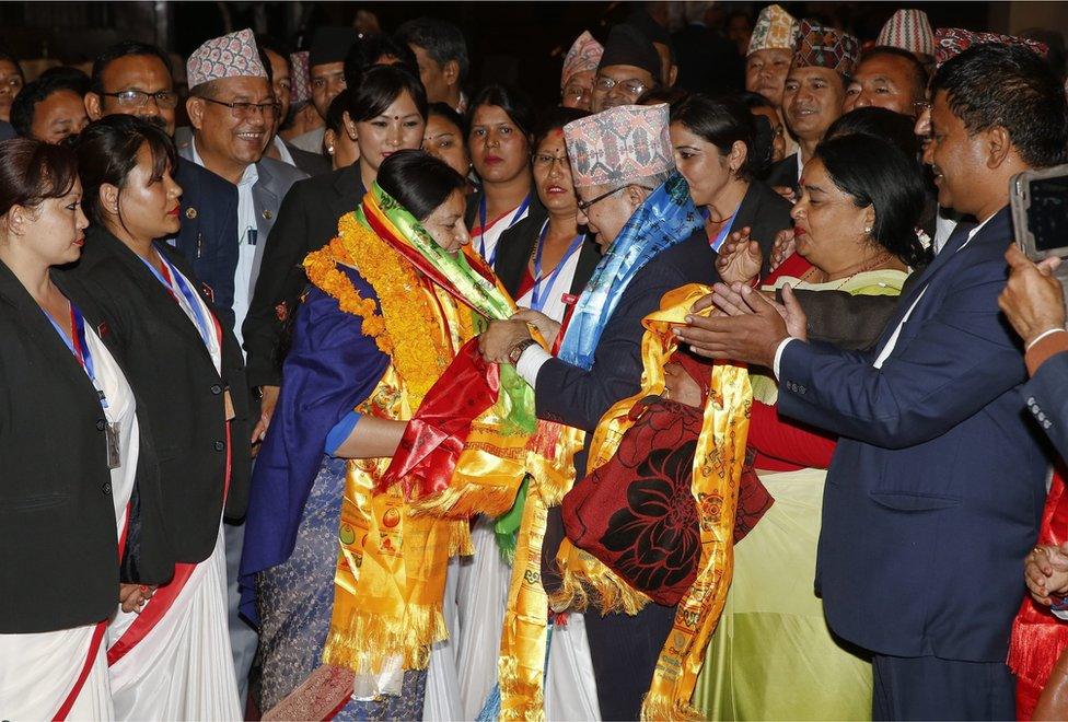 Bidhya Devi Bhandari elected Nepal's first female president - BBC News