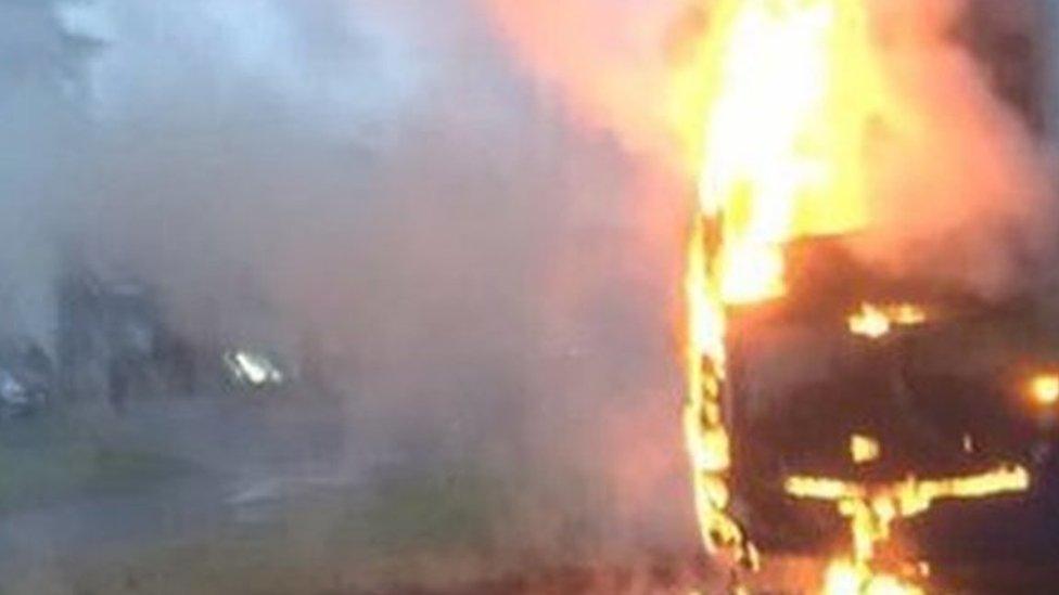 Translink bus fire: Lurgan engine fire investigated - BBC News