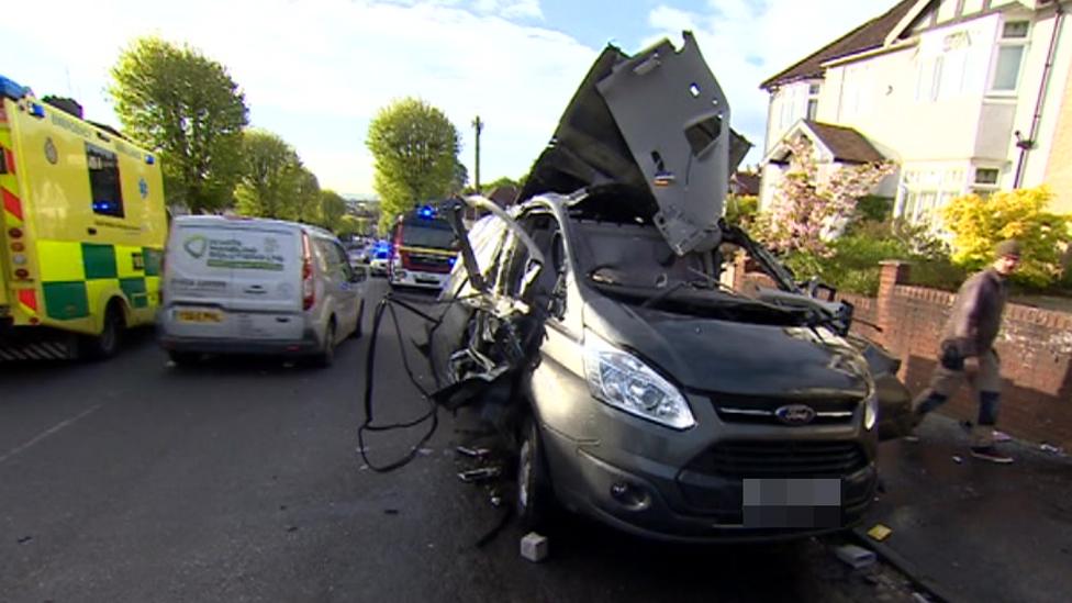 Gas blast driver had 'unbelievably lucky escape' - BBC News