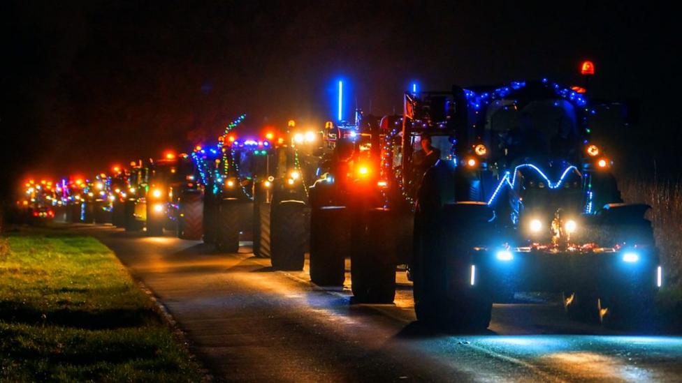 Norfolk hospital hosts tractor procession for stroke patient - BBC News
