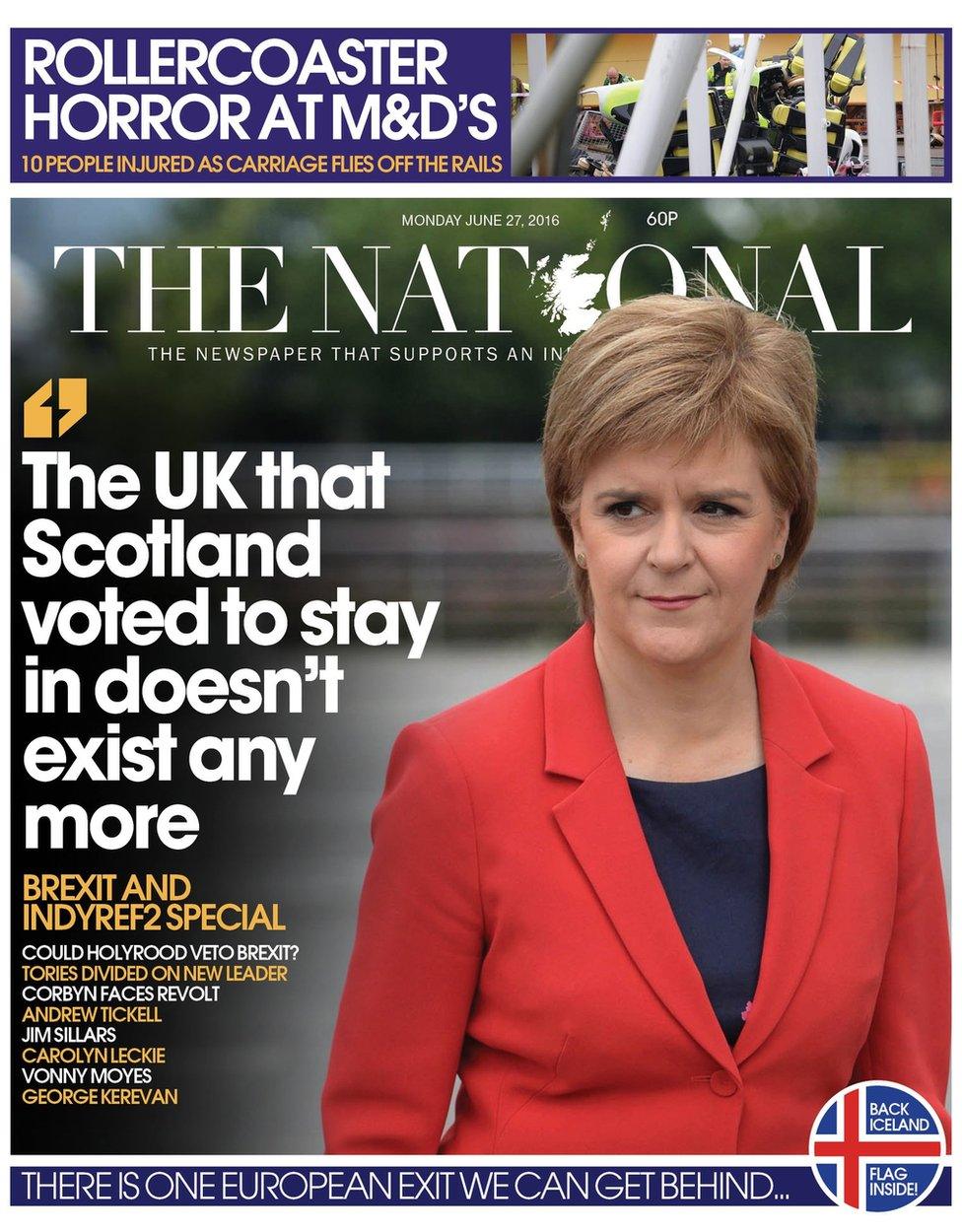 Scotland's papers: Brexit fallout and funfair 'horror' - BBC News