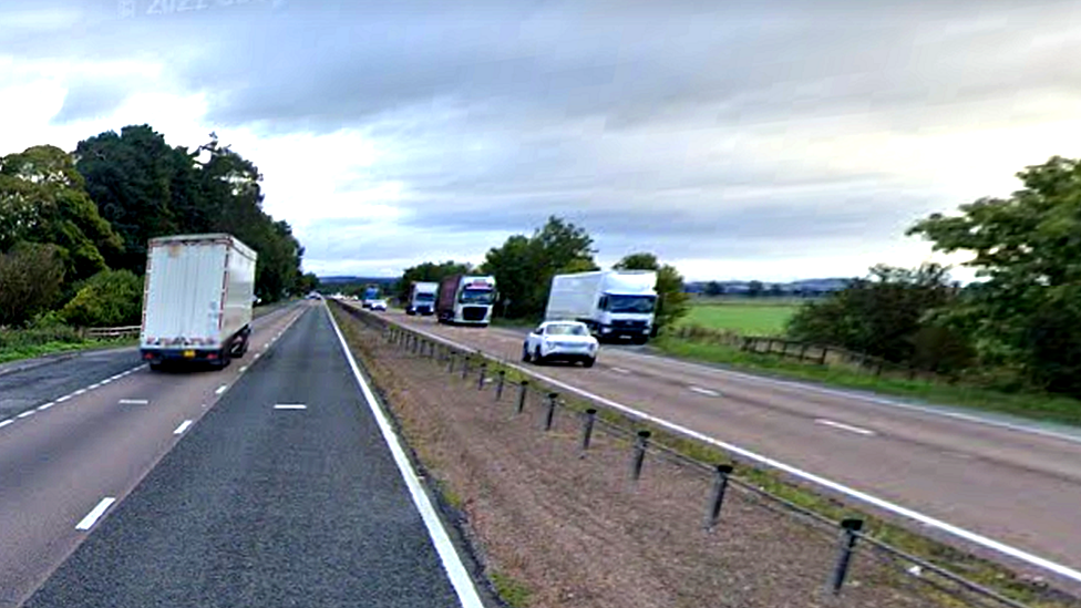 Driver killed in crash with lorry on A90 near Inchture - BBC News