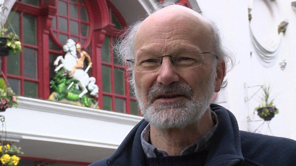 Slain St George and the Dragon statue returns after student prank - BBC ...