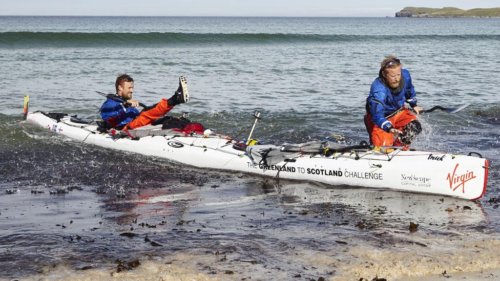 Adventurers recreate Inuit kayak crossings to Scotland - BBC News