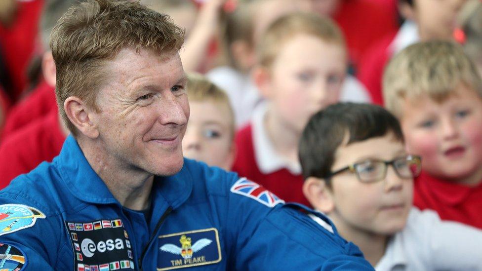 Astronaut Tim Peake touches down at Techniquest, Cardiff - BBC News
