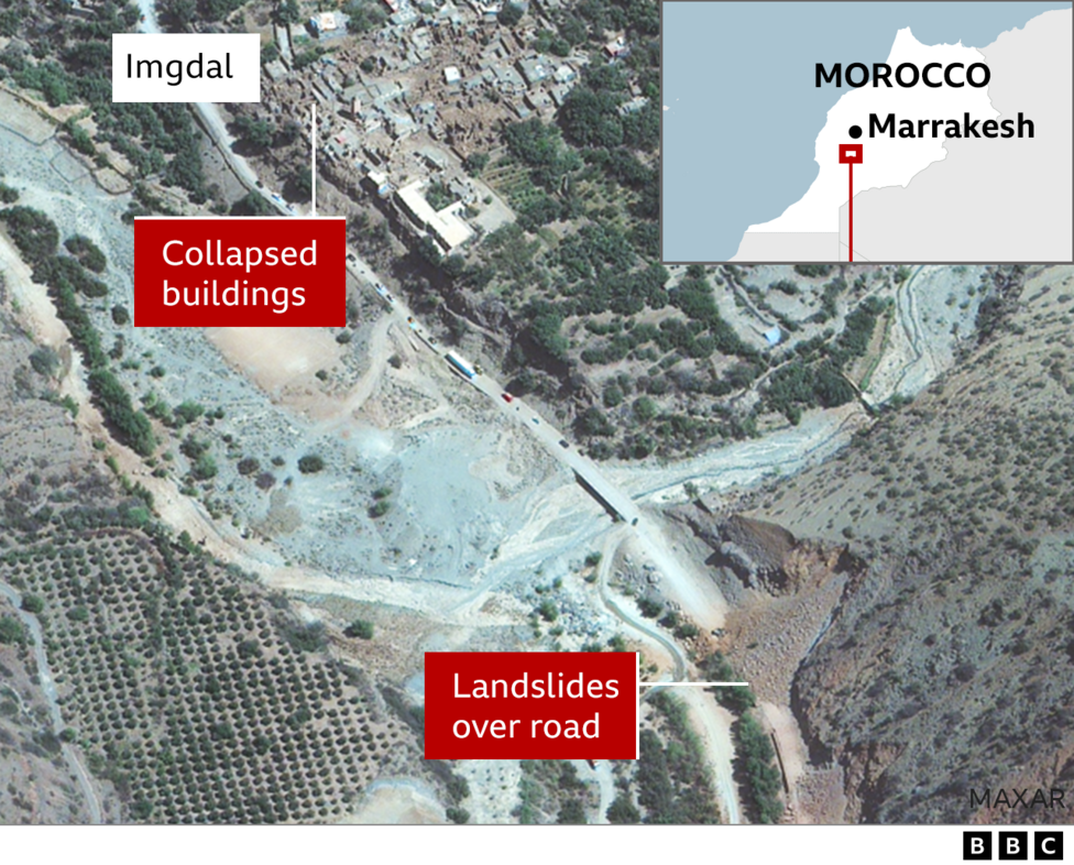 Morocco earthquake movement mapped from space - BBC News