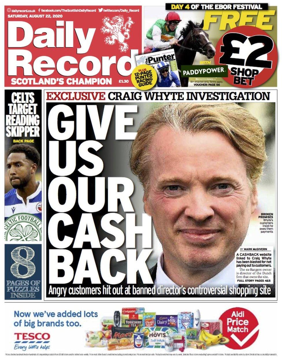 Scotland's papers: Craig Whyte claims and 'out of office until 2021 ...