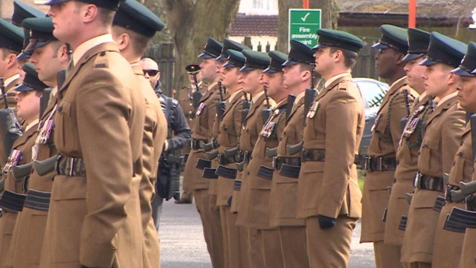 Rifles march through Swindon in Freedom of the Borough parade - BBC News