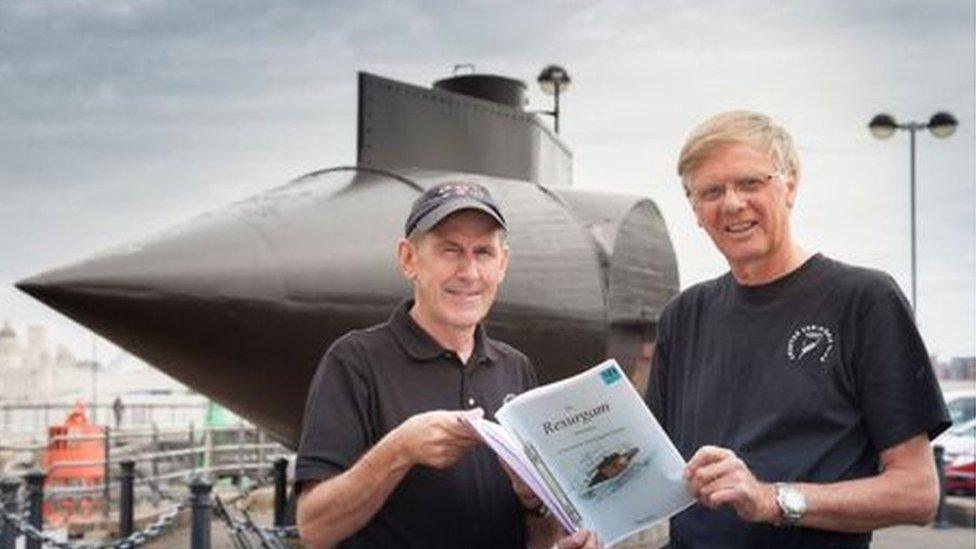 Photos revealed of 1880 sunken submarine off Rhyl coast - BBC News