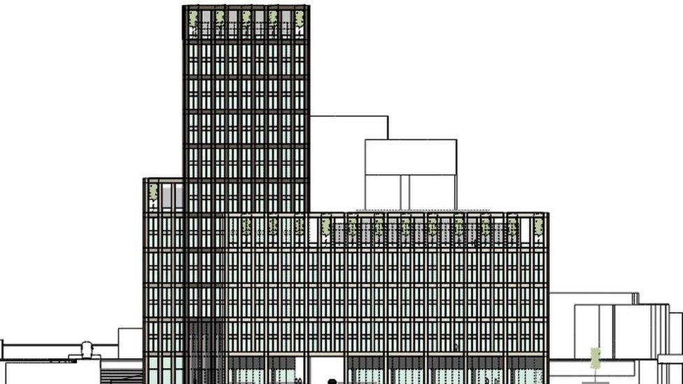 Cardiff city centre plans for 20-storey office building - BBC News