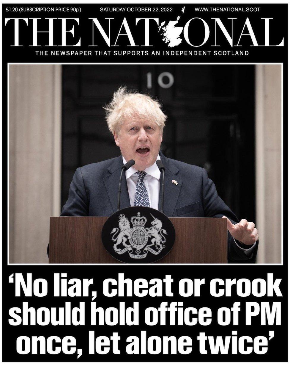 Scotland's papers: Boris 'up for PM bid' but could be 'out by Xmas ...