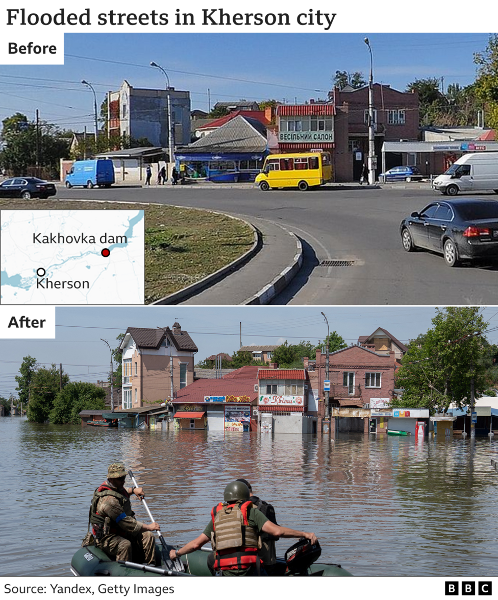 Ukraine dam: Maps and before and after images reveal scale of disaster ...