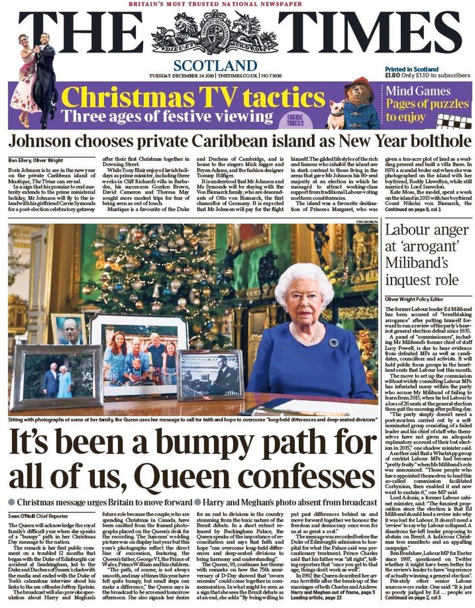 Scotland's papers: Queen's 'bumpy year' and Flack assault charge - BBC News