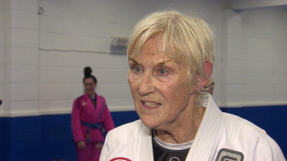 Calendar Girl, 74, aims to be a jiu-jitsu teacher to help women - BBC News