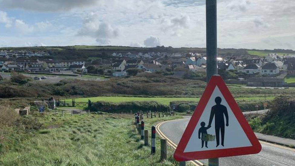 UFO sign in Spielberg Netflix series village Broad Haven - BBC News