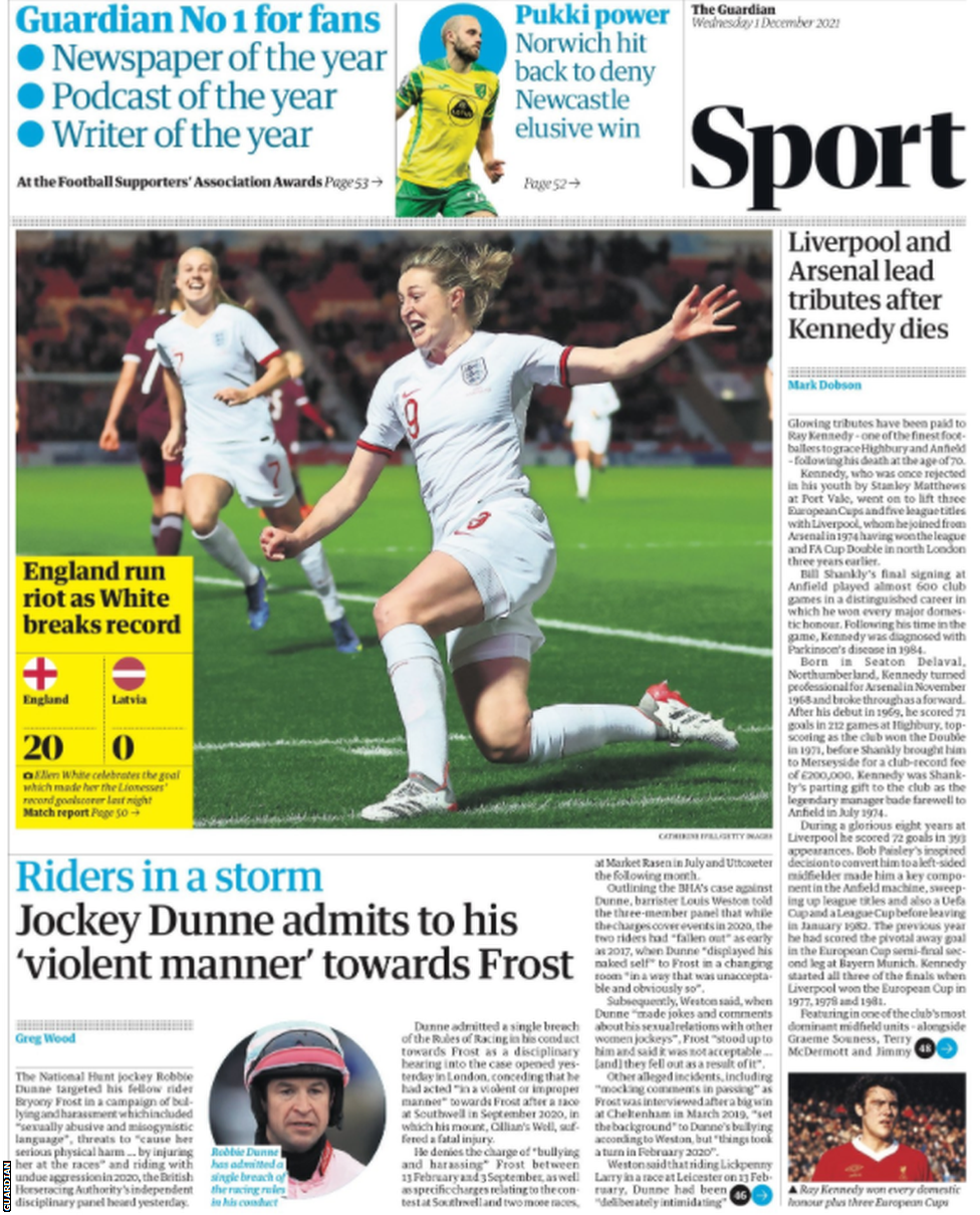 Wednesday's back pages - BBC Sport