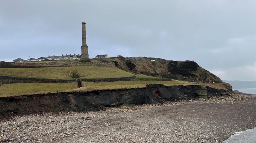 Crumbling cliff by Whitehaven's Candlestick to be made safe - BBC News