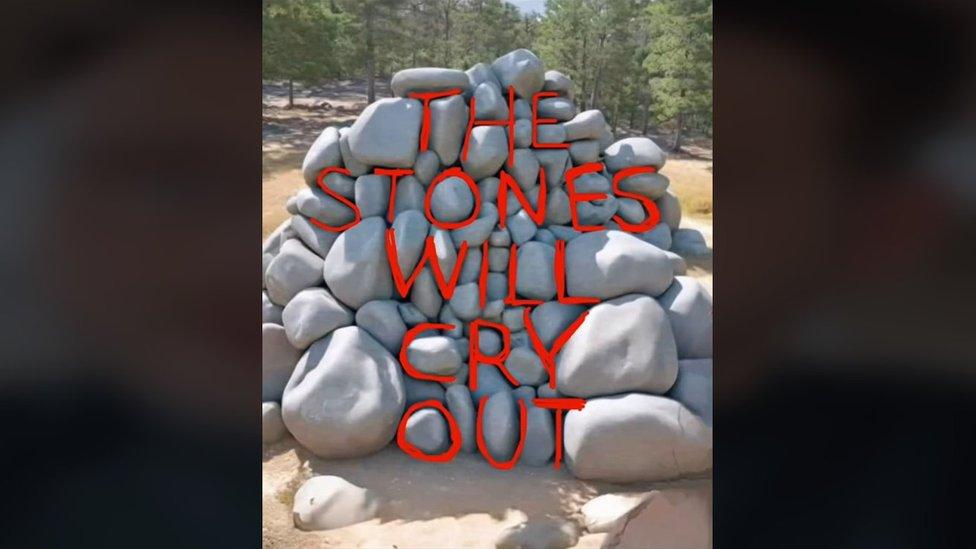 Optical Illusion: What's the message hidden in these rocks? - BBC Newsround