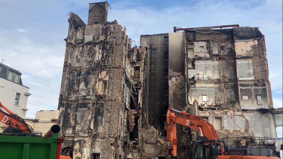 Royal Albion Hotel: Businesses fear for future after fire - BBC News
