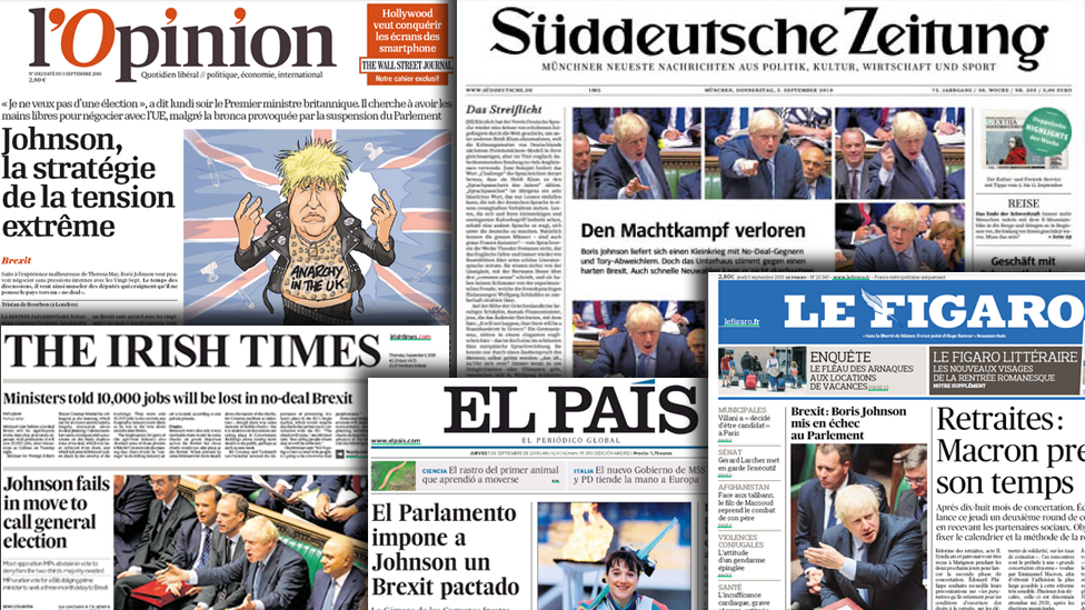 Johnson's Brexit drama grips European press - BBC News
