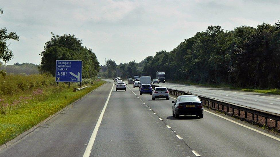 Two children critical after two-car crash on M8 near Whitburn - BBC News