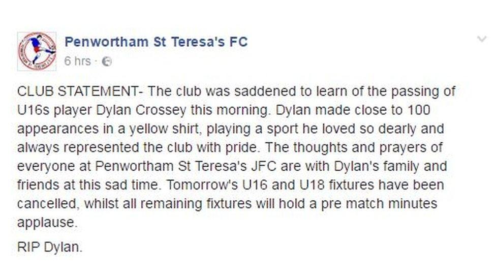 Dylan Crossey death: Tribute to victim of suspected Whitestake hit-and ...