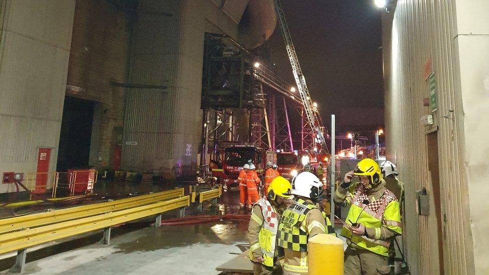 Fire spreads across three floors of Rugby Cemex cement plant - BBC News