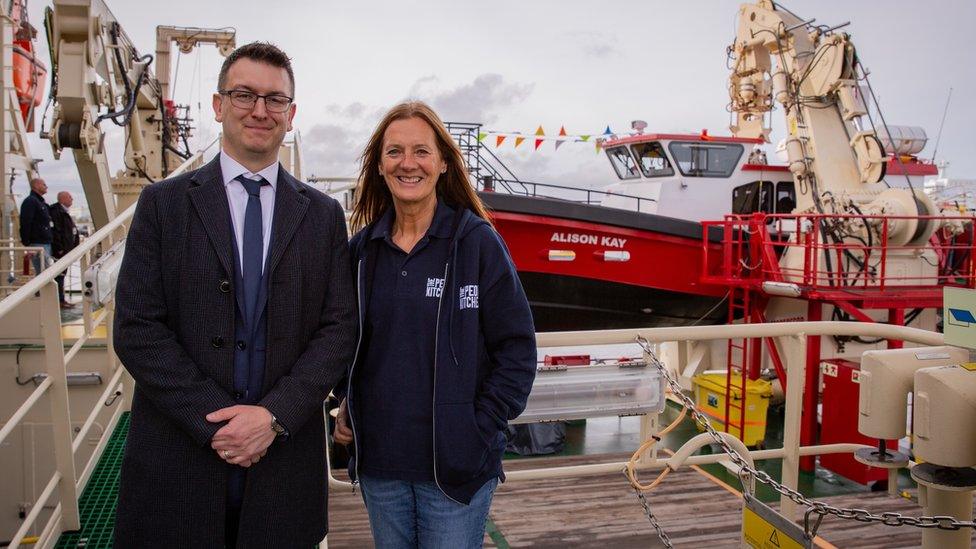 Boat pays tribute to Newcastle philanthropist Alison Kay - BBC News