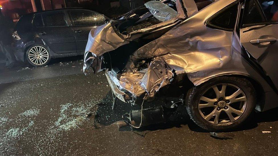 Bude: Car ping-pongs into nine vehicles say witnesses - BBC News
