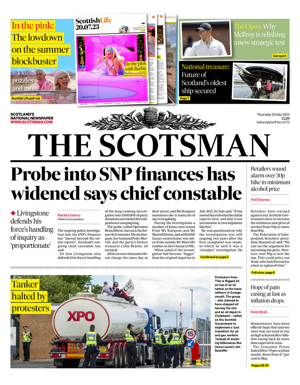 Scotland's papers: SNP probe 'expands' and banks in free speech row ...