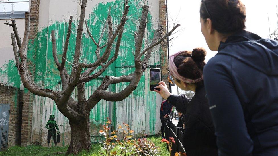 Banksy confirms tree mural in London is his work - BBC Newsround