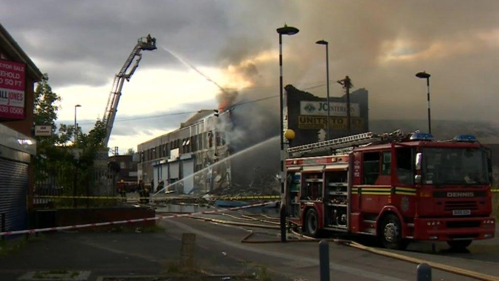Fire breaks out at Aston factory unit - BBC News