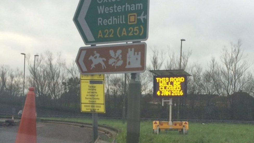 Surrey A22 reopens after weeks of improvement works - BBC News