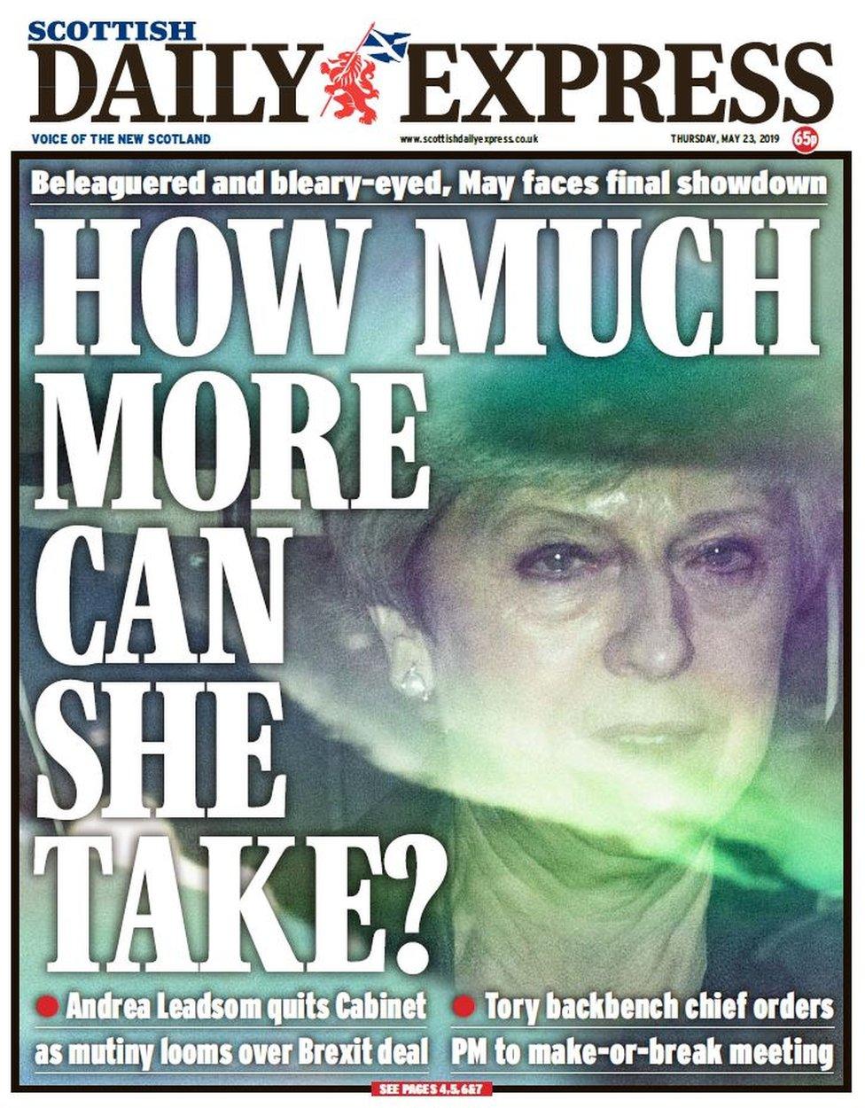 Scottish papers: May's 'showdown' and Barrymore's 'raw anger' - BBC News