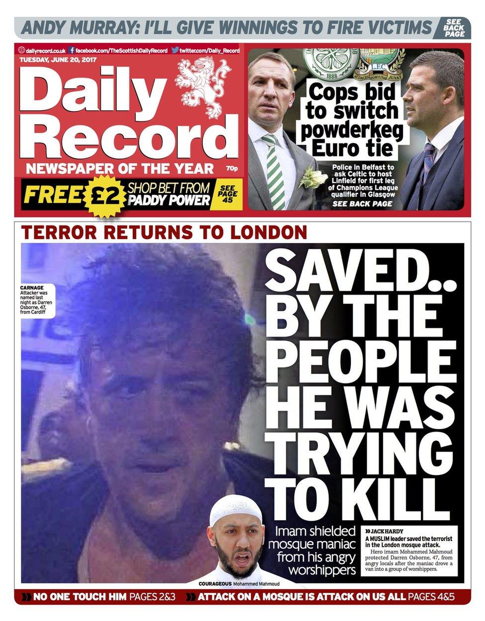 Scotland's papers: Mosque suspect identified - BBC News