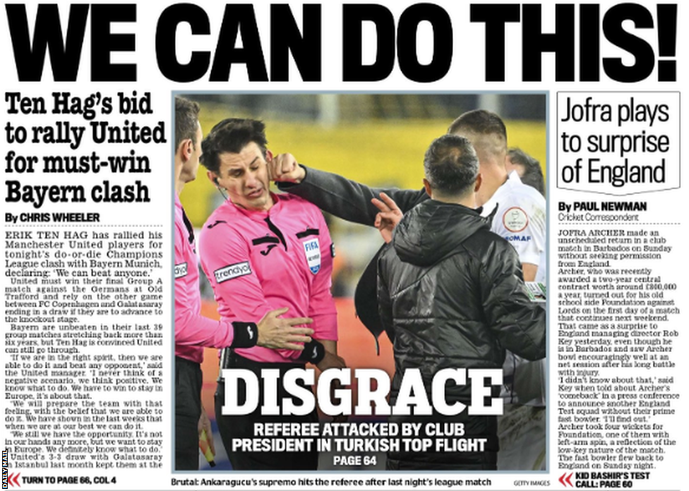 Tuesday's back pages - BBC Sport