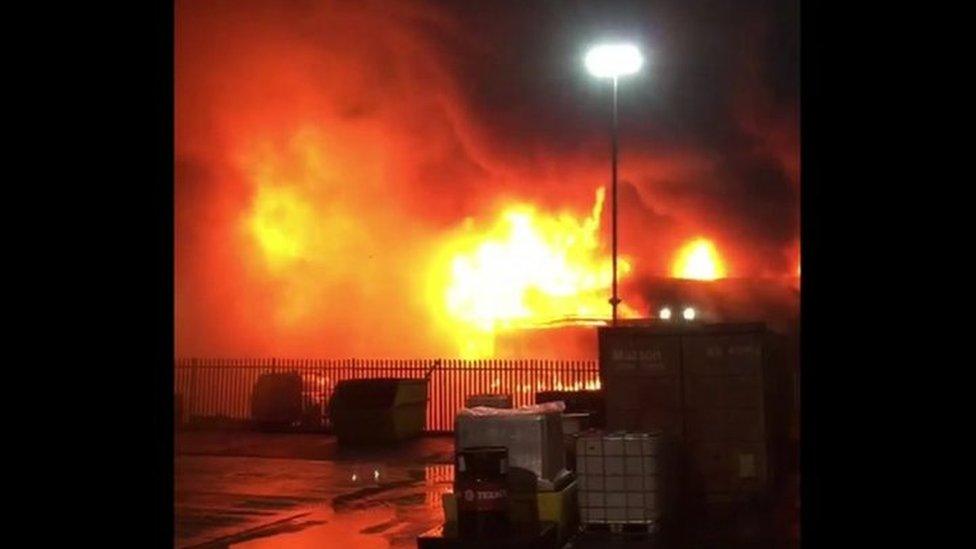 Fire at Bamber Bridge plastics manufacturer extinguished - BBC News