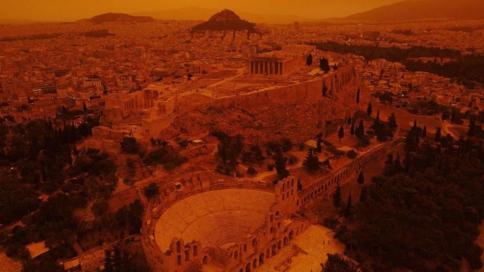 Why has the sky above Athens turned orange? - BBC Newsround