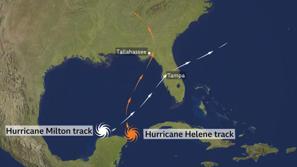 How does Milton compare with Helene and Katrina? - BBC Weather