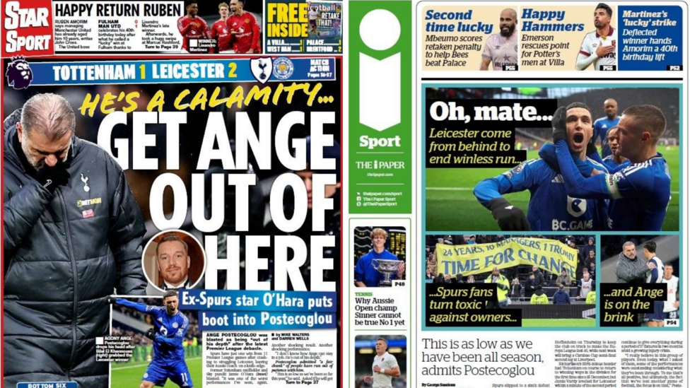 Tottenham news: 'Oh, mate' - Monday's newspaper back pages - BBC Sport