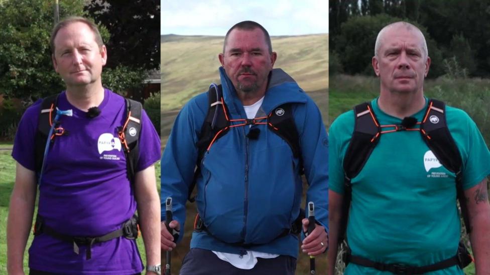 Three Dads' pride at suicide prevention lessons in schools - BBC News