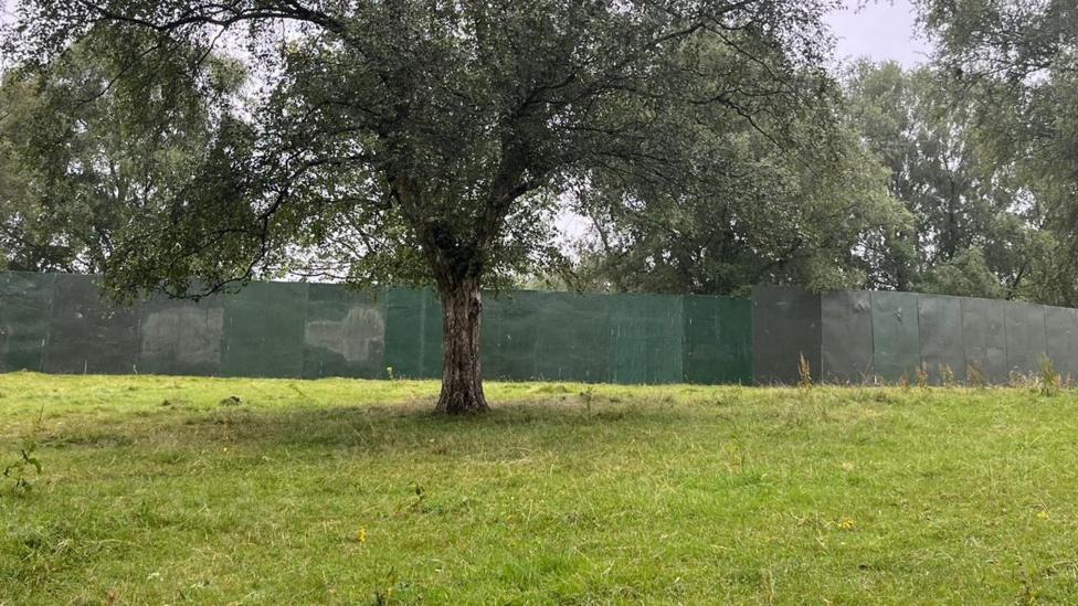 Council erects fence at 'Gallagher Hill' ahead of Oasis shows - BBC News