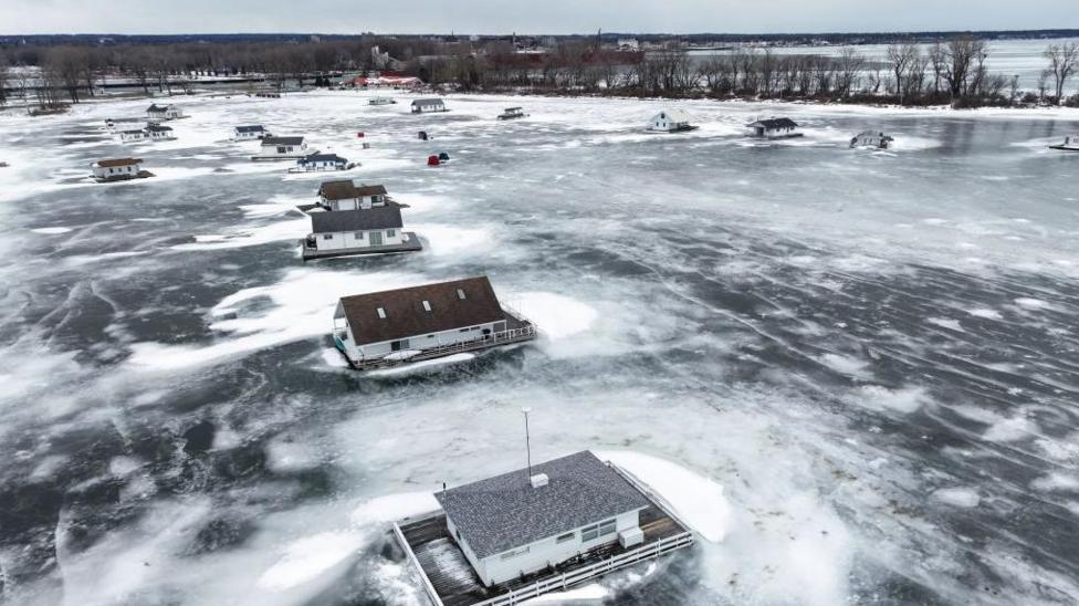 WATCH: Satellite images reveal how Lake Erie has frozen over - BBC Weather
