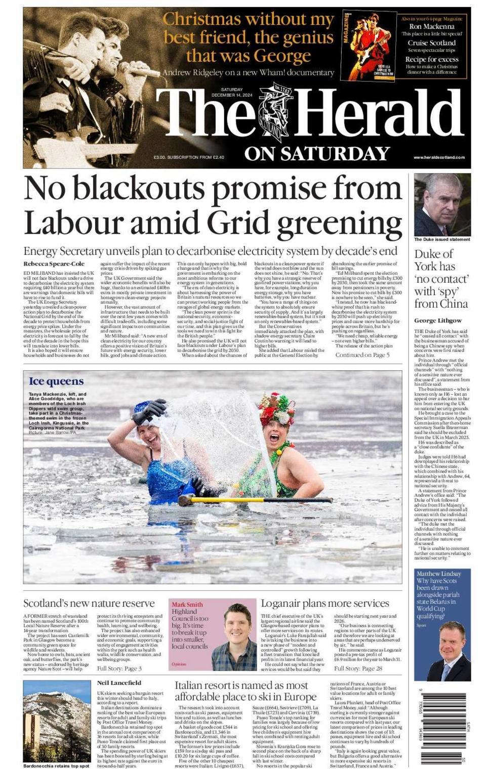 Scotland's papers: Duke 'invited spy to palace' and care at home plan ...