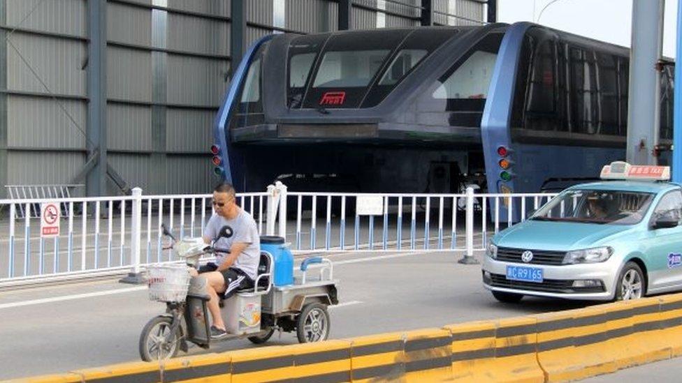 China's 'straddling bus' hits its final roadblock - BBC News
