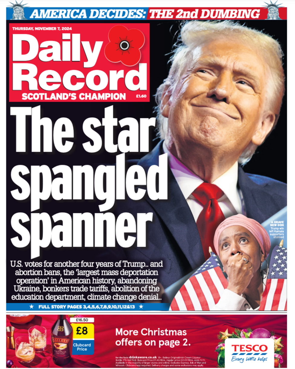 Scotland's papers: 'Star spangled spanner' Trump back in office - BBC News